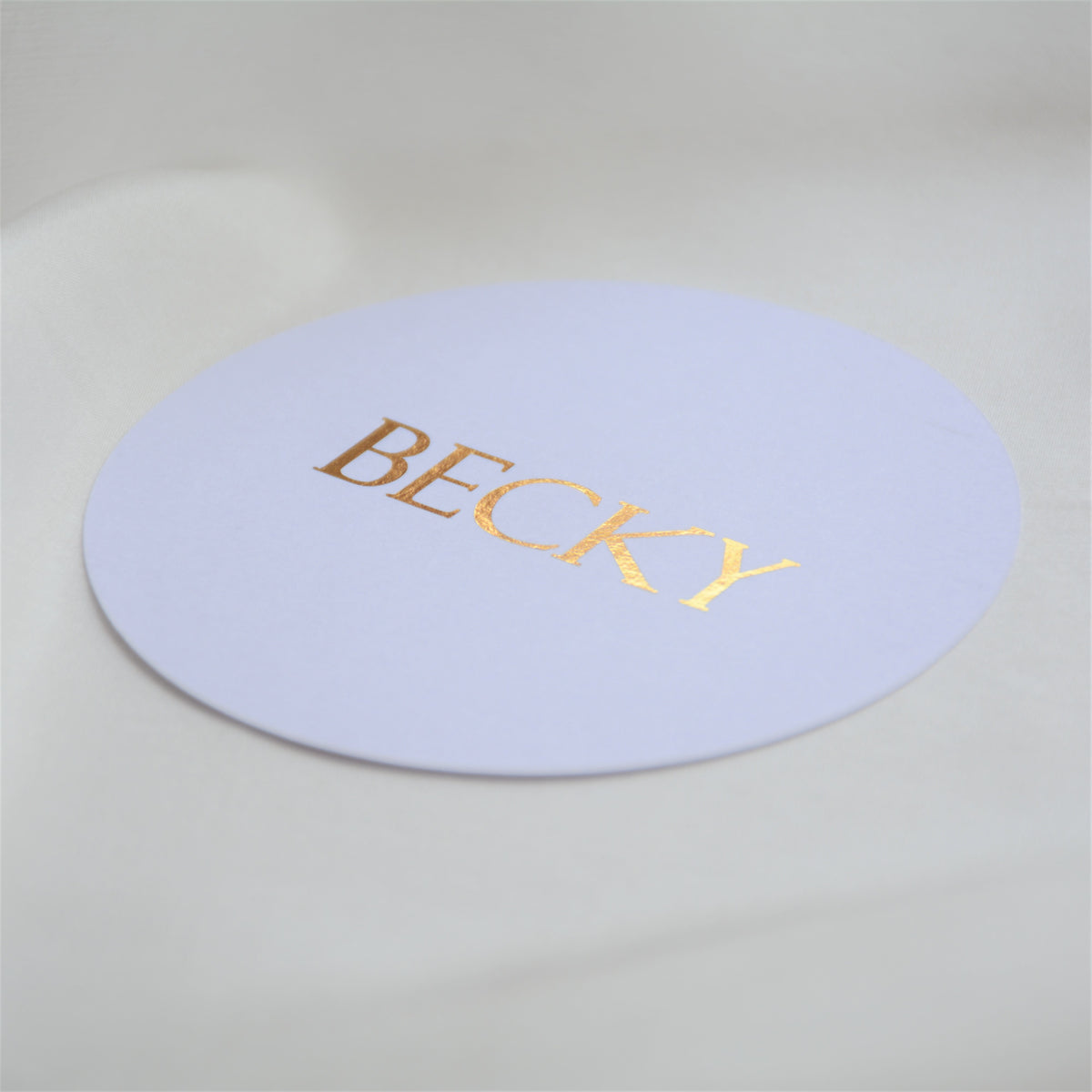 Personalised Foiled Round Place Card – Your Decor Design