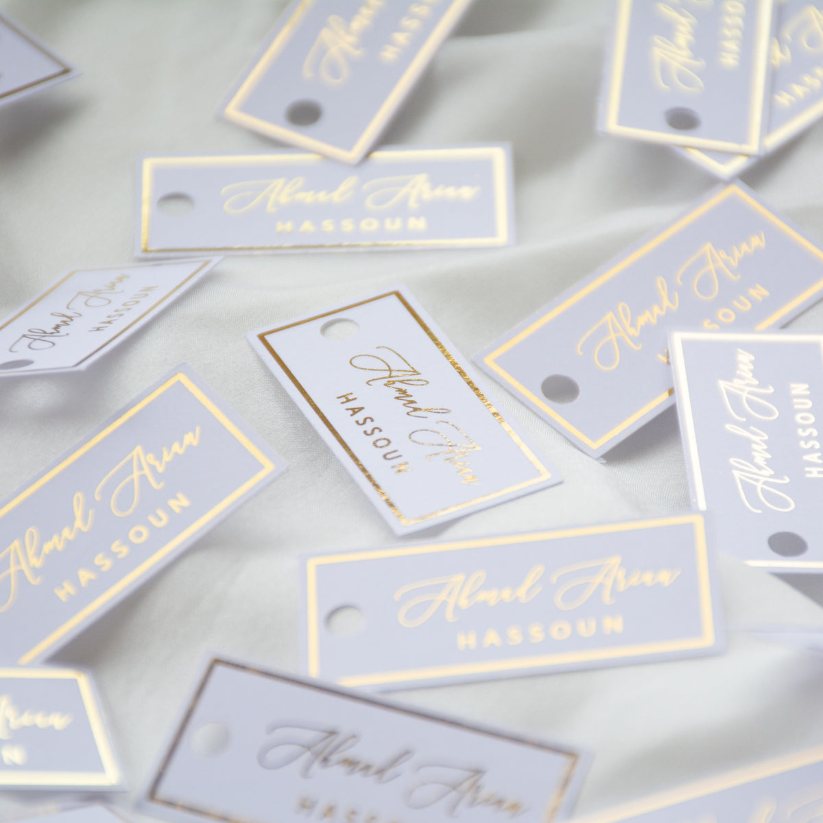 Personalised Rectangle Foiled Swing Tag 2 cm x 4.5 cm (220-250 gsm ...